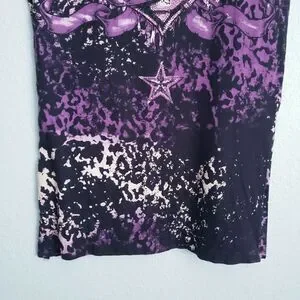 Affliction | Tops | Sinful By Affliction Black And Purple Leopard Print ...